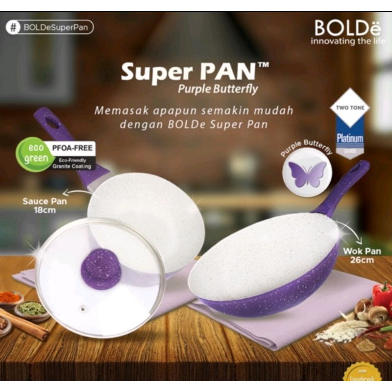 Jual BOLDe SUPER PAN PURPLE COOKWARE SET - Super Pan Panci Granite ...