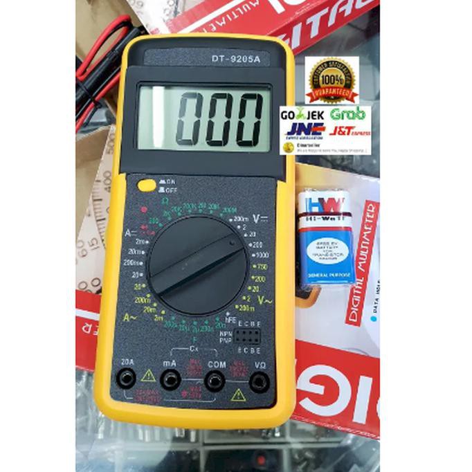 Jual MULTITESTER DIGITAL AVOMETER MULTIMETER DT 9205 DT9205 NEW ...