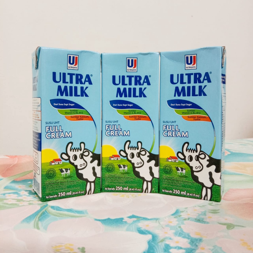 Jual Ultramilk / Ultra Milk Full Cream UHT 250 ml (per 3 pcs) | Shopee ...