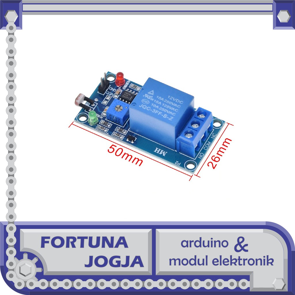 Jual Modul Relay Cahaya Photoswitch Input DC 5V 12V LDR Light Sensor ...