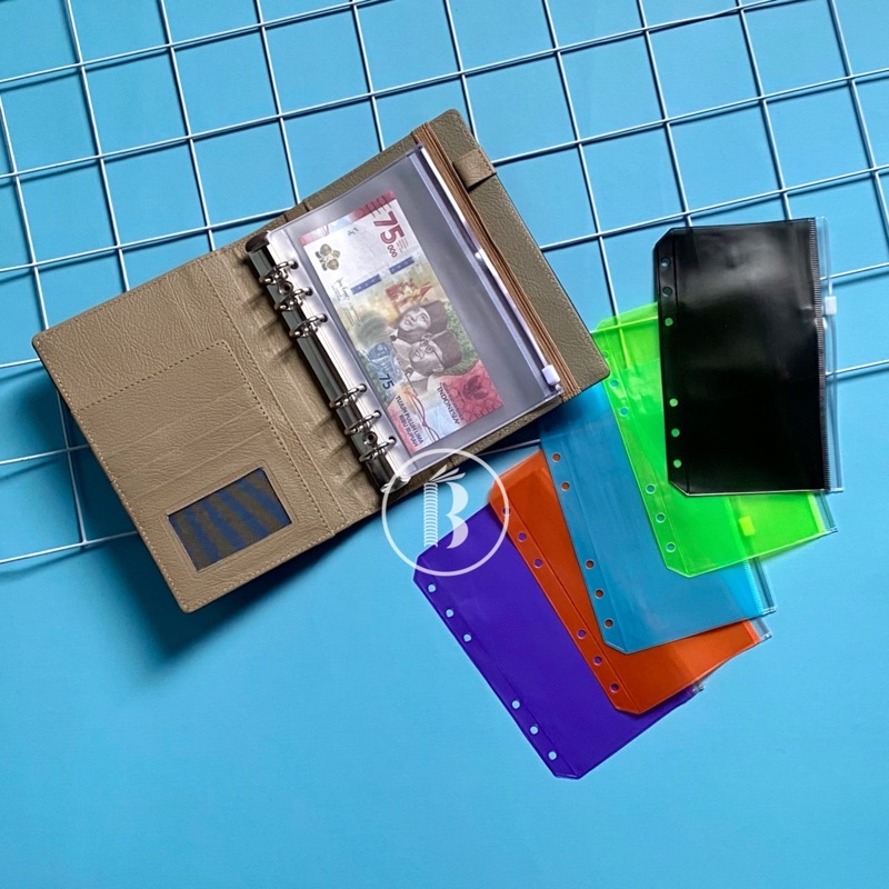 Jual Bindermu Ready Ziplock 6 holes Pouch Binder Zipper Pocket A6 6ring ...