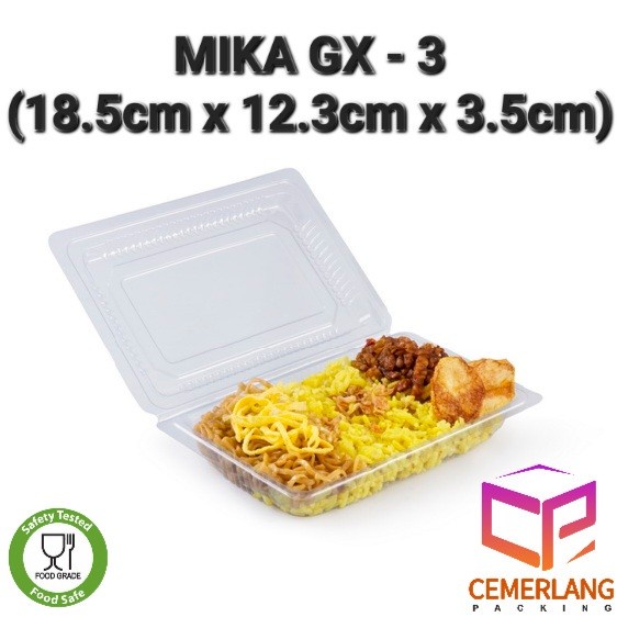 Jual Box Mika Transparan Bening Nasi Kuning Snack Kue Bolu GX 3 GX-3 ...
