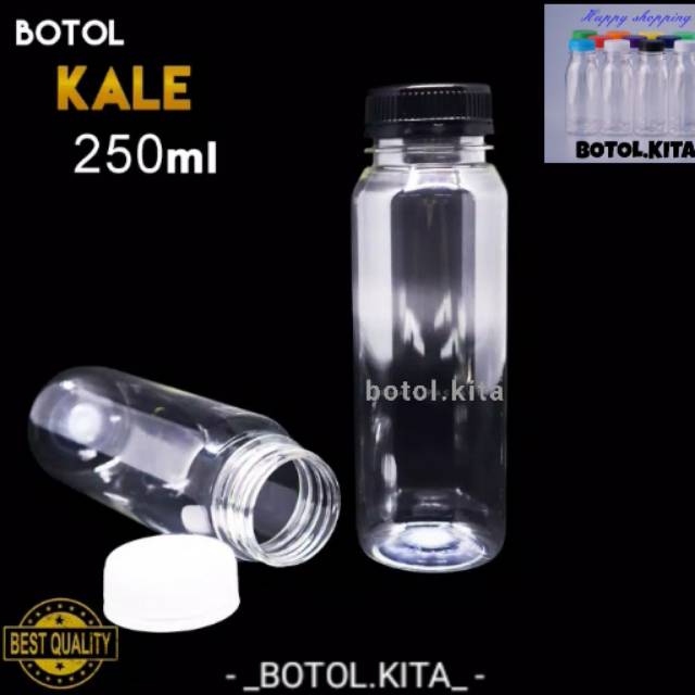 Jual Botol Kale 250 ml Tebal / Botol Plastik 250ml / Botol Jus 250ml ...