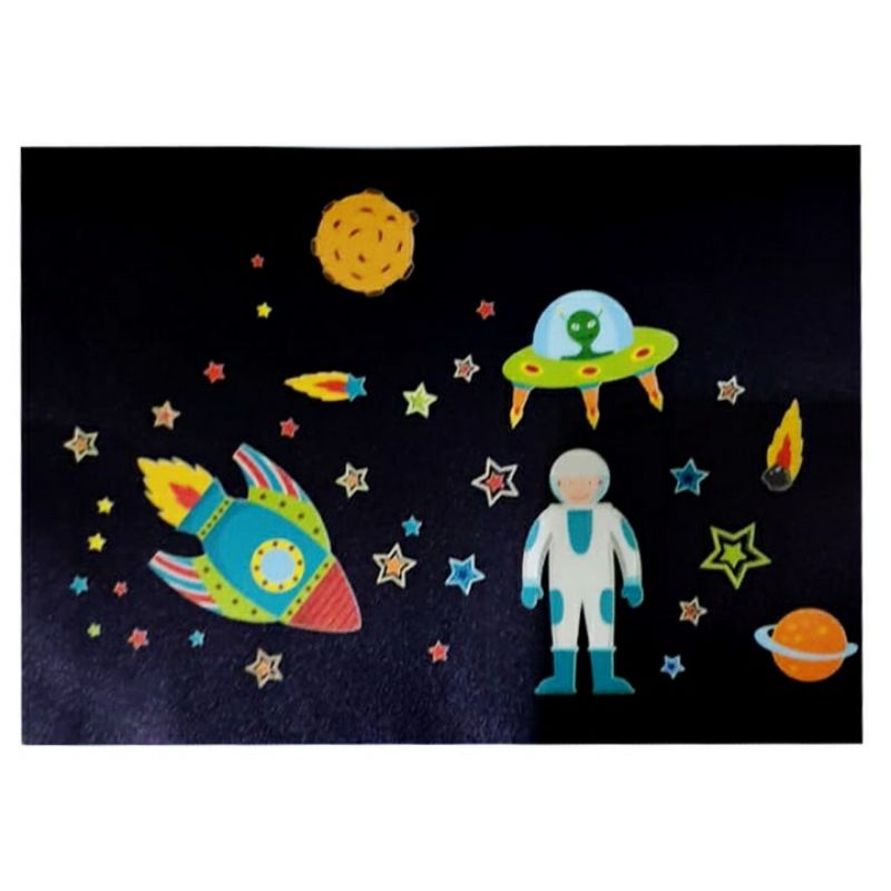 Jual stiker dinding karakter space luar angkasa astronot and roket ...
