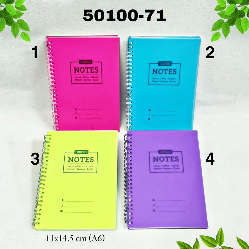 Jual SOS Buku Tulis Spiral A6-80 Biasa cover plastik warna Polos/Buku ...