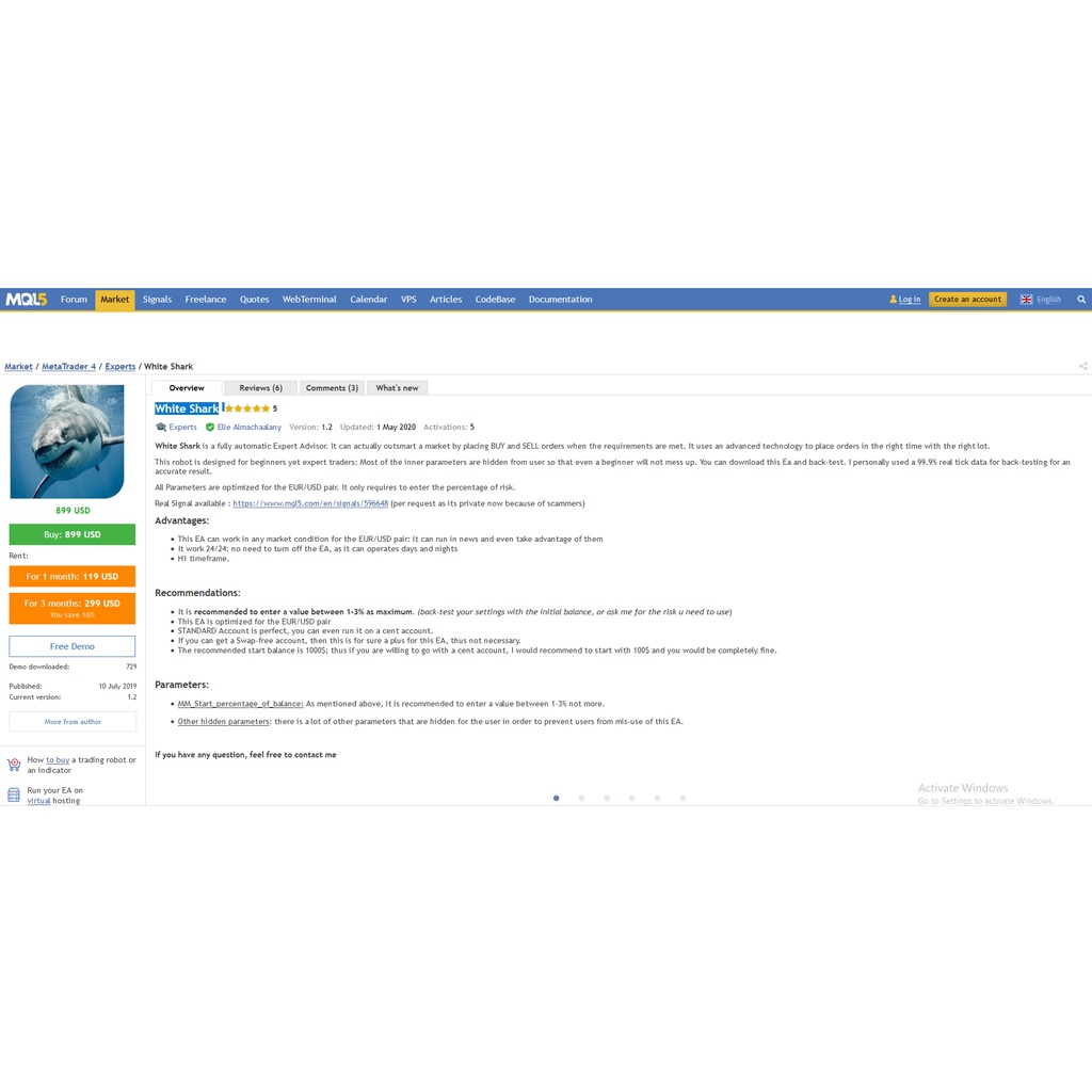 Jual White Shark EA MT4 | Shopee Indonesia