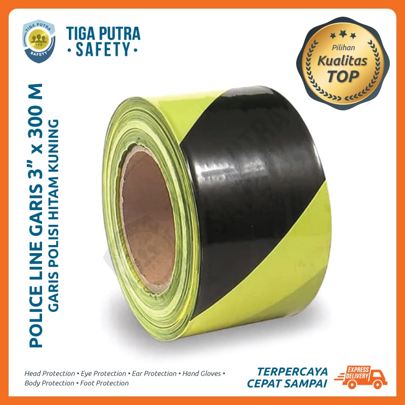 Jual Garis Polisi / Police Line Tanpa Lem / Barricade Line Kuning Hitam ...