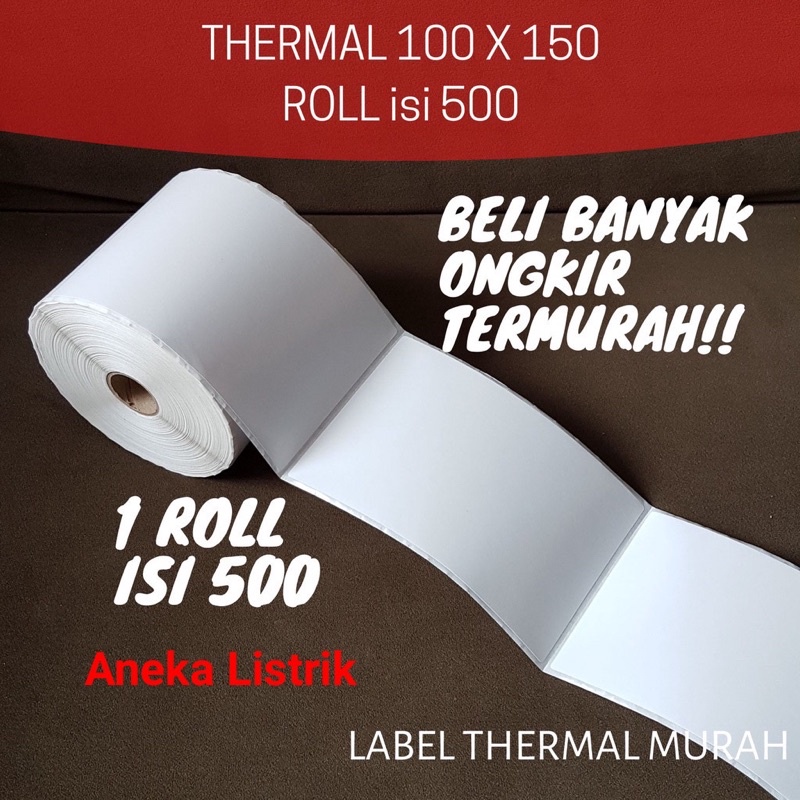 Jual THERMAL 100 X 150 MM ISI 500 LEMBAR / LABEL THERMAL 100 X 150 MM ...