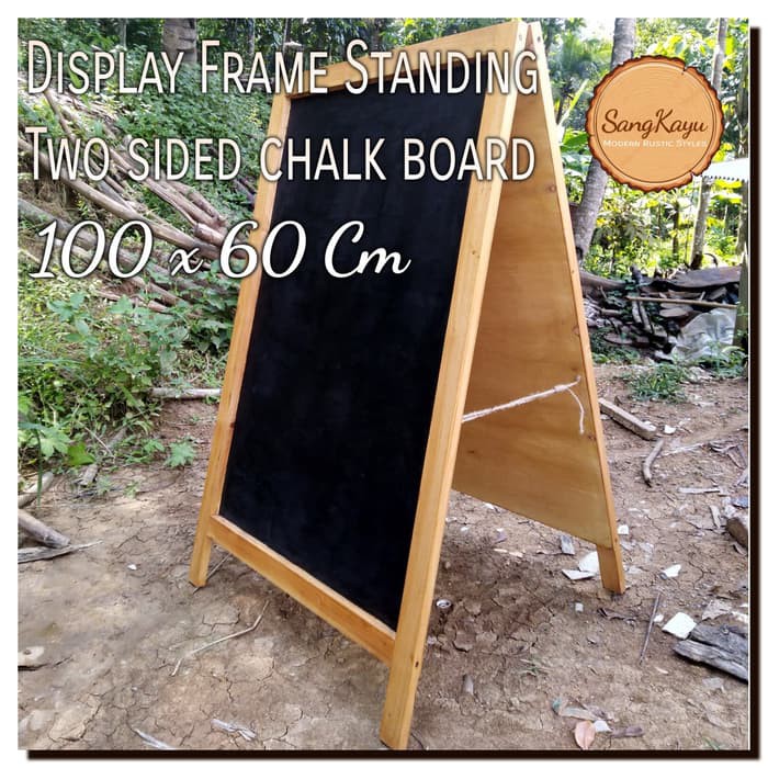 Jual SangKayu Wooden Display Frame Standing 100x60 cm Two Side ...