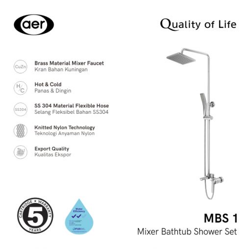 Jual AER Mixer Bathtub Shower Set Panas-Dingin, Kran Air, Keran MBS 1 | Shopee Indonesia