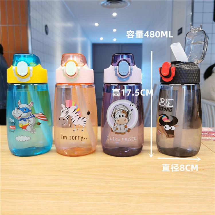 Jual BT 27 Botol Air Minum Anak Sekolah Lucu Unik Cow Kerbau Badak ...