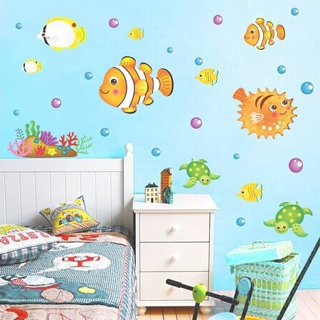 Jual 【COD】Wallsticker Ikan Oren Nemo Fish Ukuran L Stiker Dinding ...