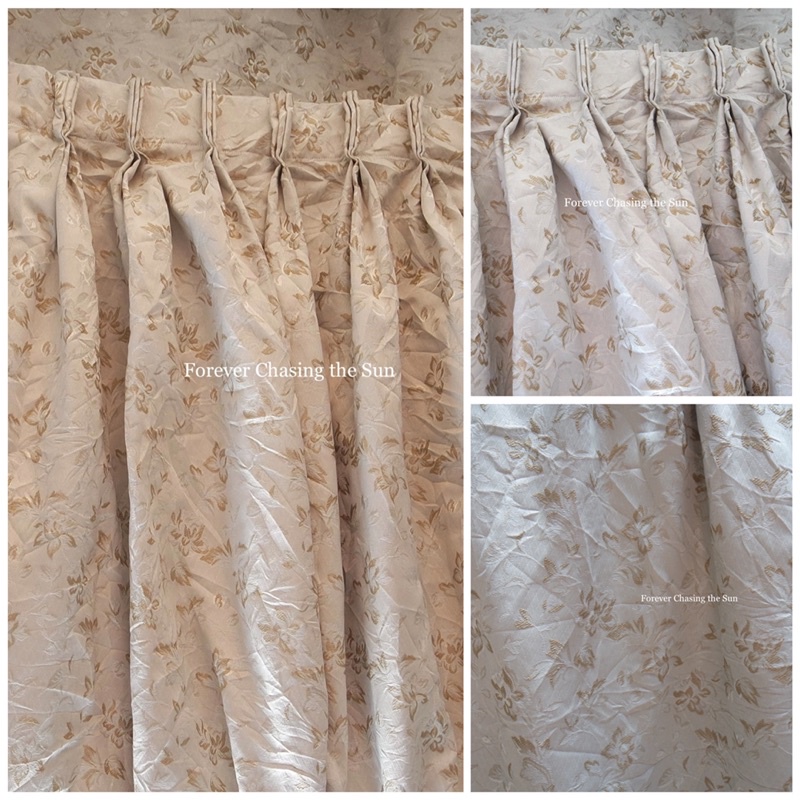 Jual Hotel Cream Vintage Flower Pattern Blackout Gorden Gordyn Curtains ...