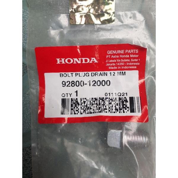 Jual BAUT TUTUP OLI MESIN 92800-12000 BOLT PLUG DRAIN AHM HONDA KIRANA ...