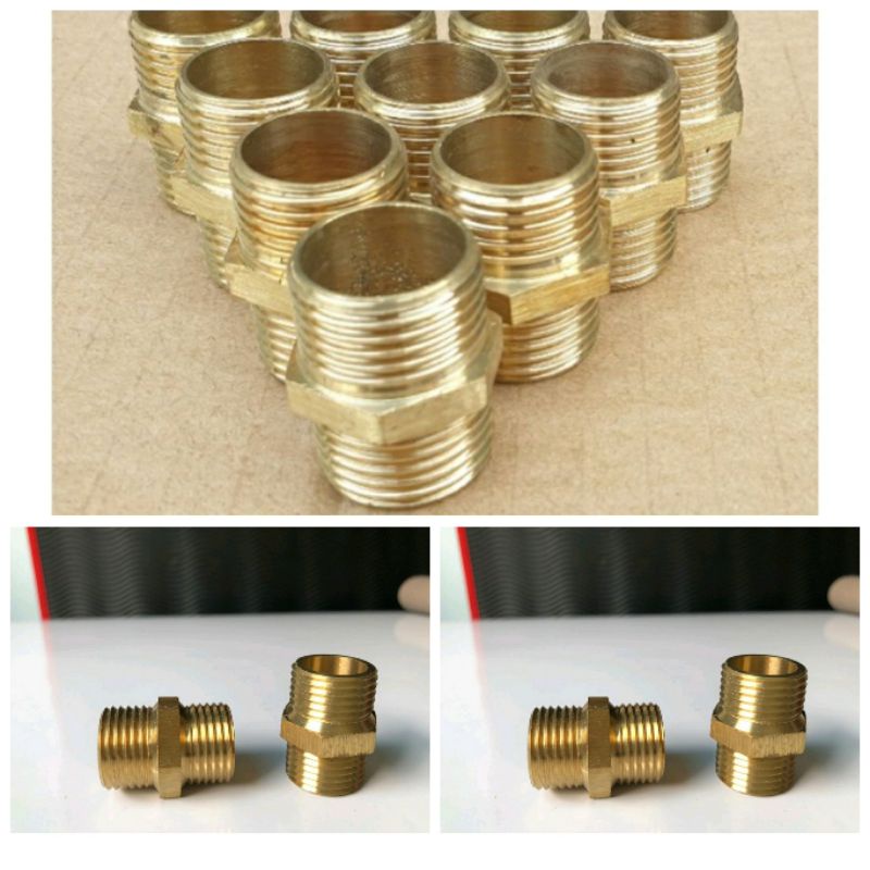 Jual Nepel Kuningan 1/2" Inch/Double Neple Kuningan 1/2" Inch | Shopee ...