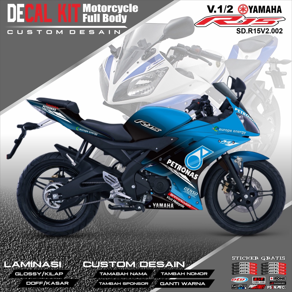 Jual Decal R15 V1 V2 - Dekal Stiker Striping Fullbody Fullblock List ...