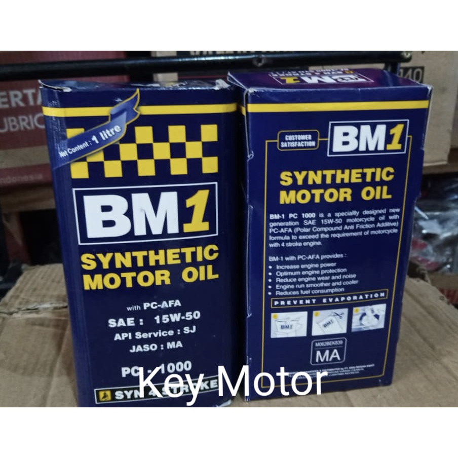 Jual Oli BM1 BM 1 SAE 15W - 50 Motor Bebek Syn 4 Stroke 1 Liter 100% ...