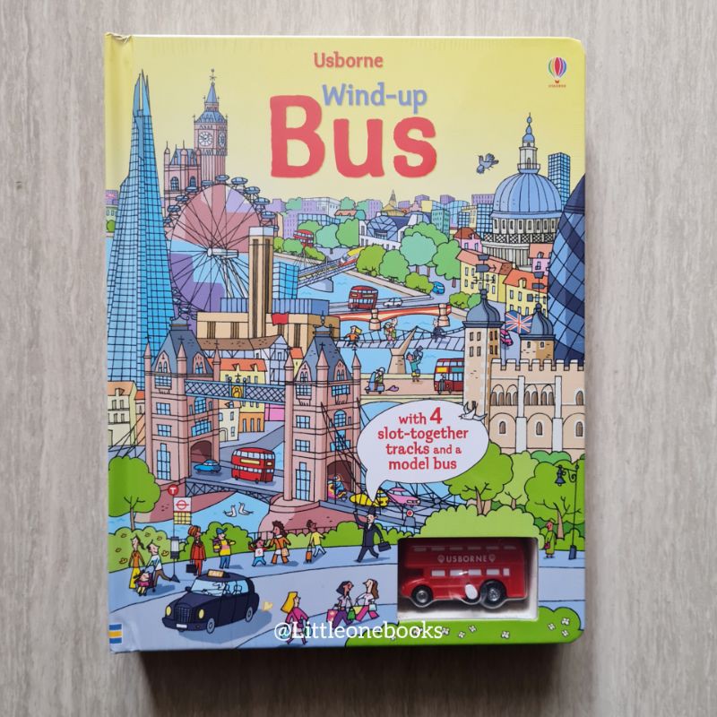 Jual Usborne wind up bus with 4 slot together tracks / usbornes wind-up ...