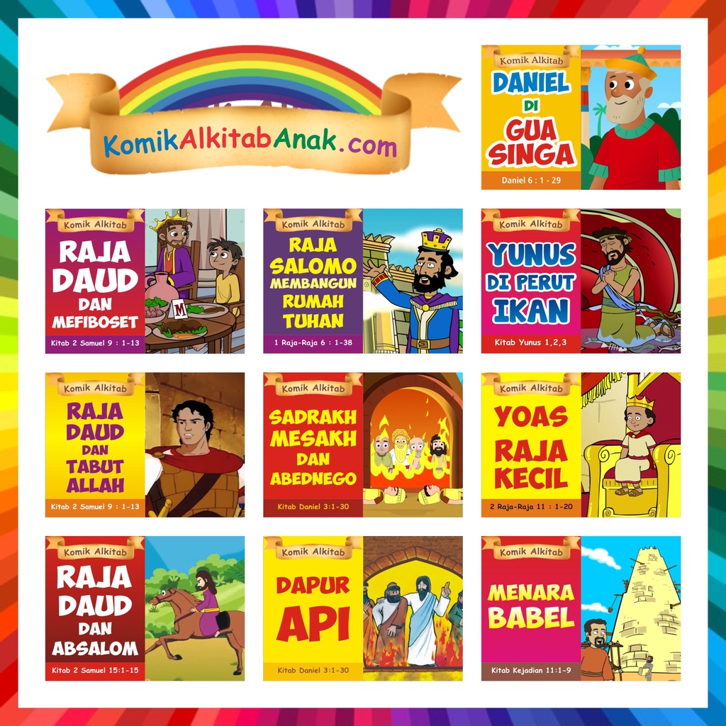 Jual Paket 109 Buku Cerita Komik Alkitab Anak Perjanjian Lama dan Baru ...