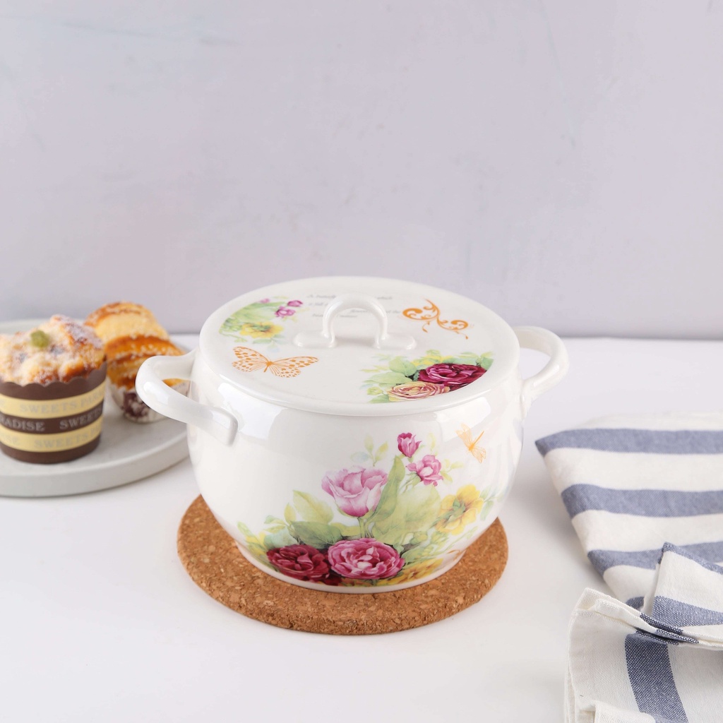 Jual Kaserol Keramik Capodimonte Besar (Garden Party/Blue Peacock ...