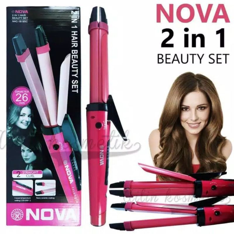Jual FREE ONGKIR !! Alat Catok Rambut Nova 2 in 1 curly straight lurus keriting / Catokan Nova ...