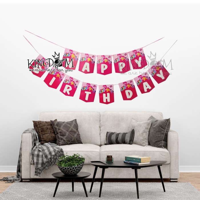 Jual Bunting Flag HBD My Little Pony / Banner Little Pony / Party Flag ...