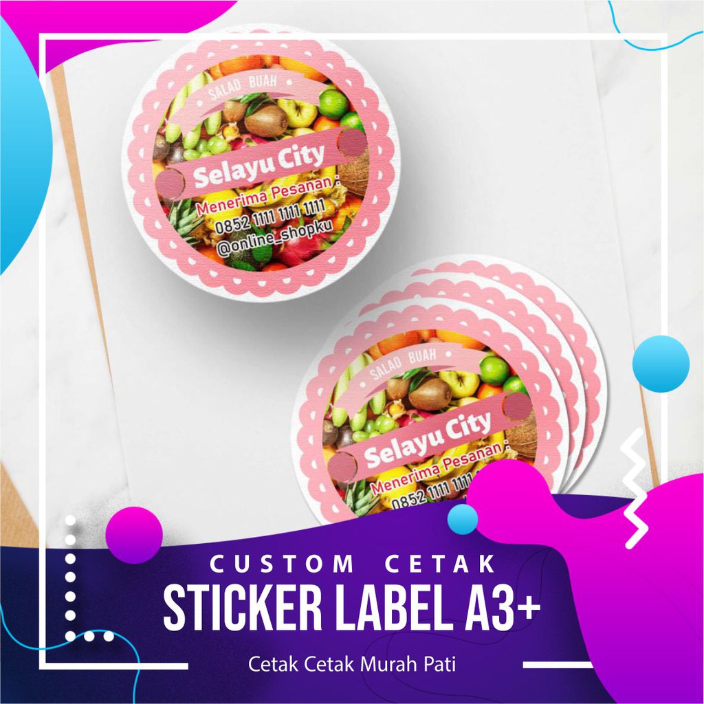 Jual (COD) Stiker Label FREE DESAIN Stiker Anti Luntur Custom | Shopee ...