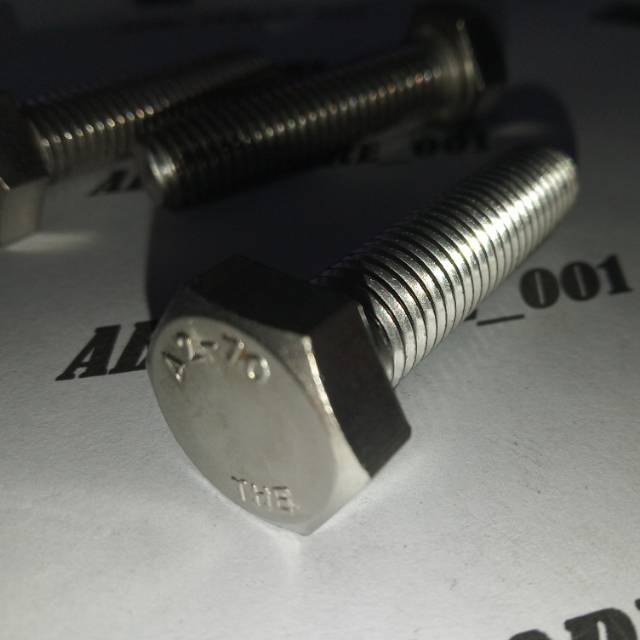 Jual Baut hex M12 x 50 (5cm) stainless 304, baut kunci 19, baut kunci stainless | Shopee Indonesia