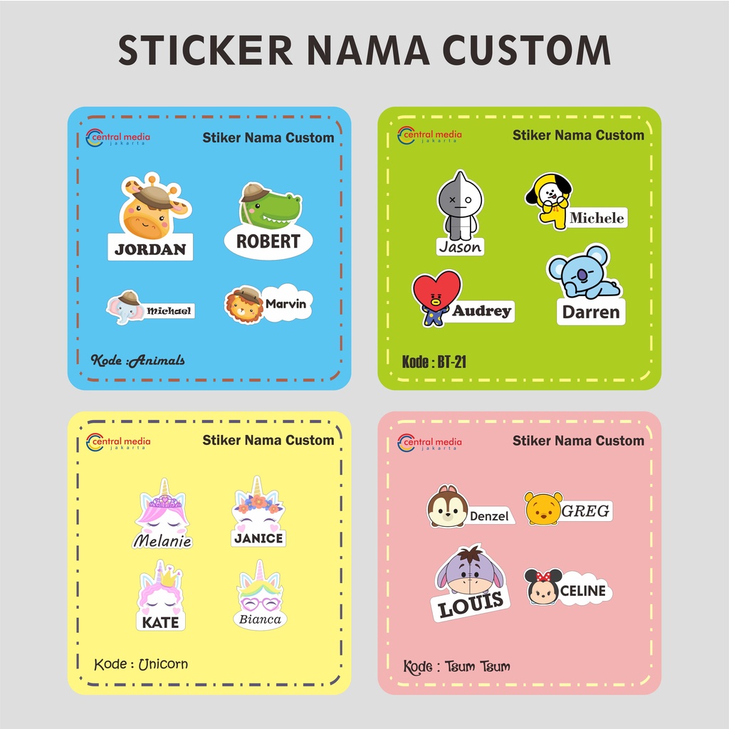 Jual Sticker Nama Custom Cromo Stiker Label Nama Anak Custom | Shopee ...