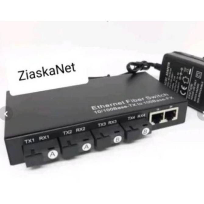 Jual Media Converter 4FO-2LAN Switch Fiber Optic Optik 100m 4 port SC FO 2 | Shopee Indonesia