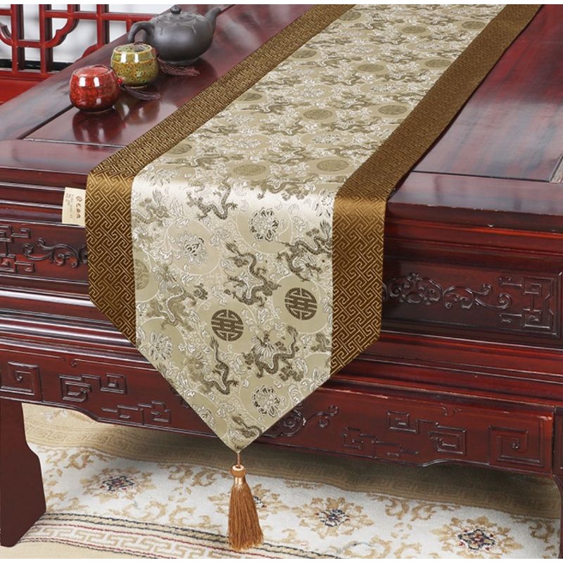 Jual Taplak Meja Table Runner Imlek Premium Impor Motif Naga | Shopee ...