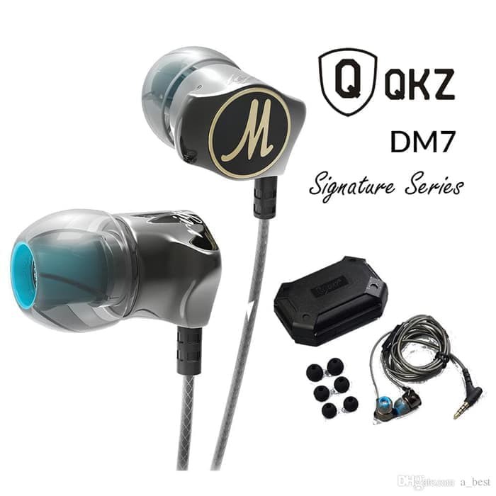 Jual QKZ - DM7 Knowledge Zenith Stereo BASS Earphones with MIC Black ...