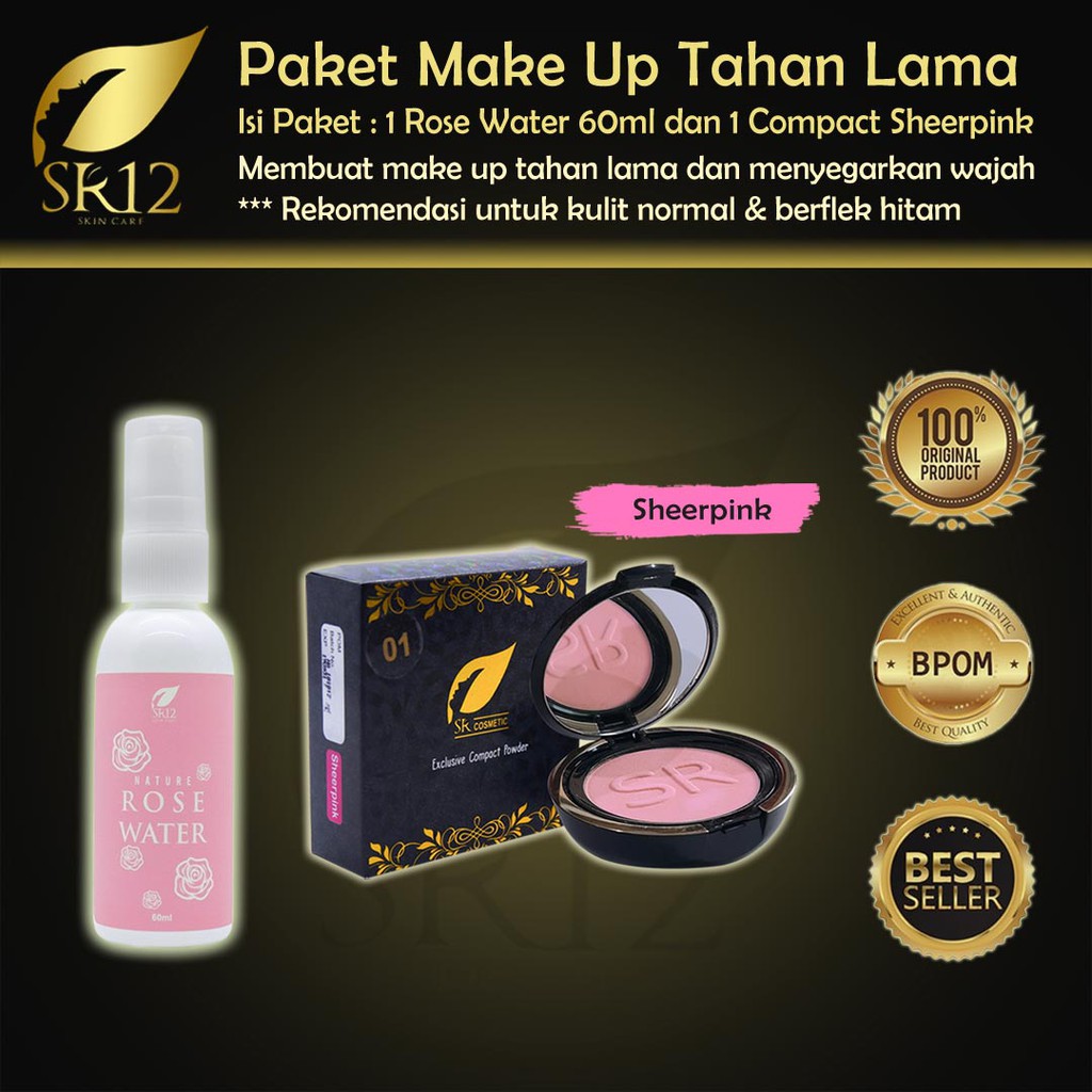Jual Compact Powder SR12 Exclusive Natural Sheer Pink Bedak Padat SR 12 With SPF | Shopee Indonesia