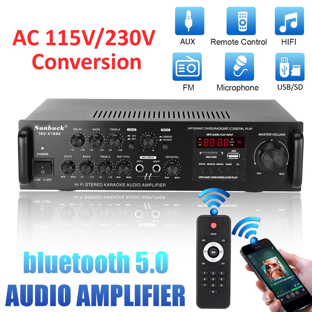 Jual Power Amplifier receiver FM Audio/Playback FM/SD/USB/-115V/230V ...