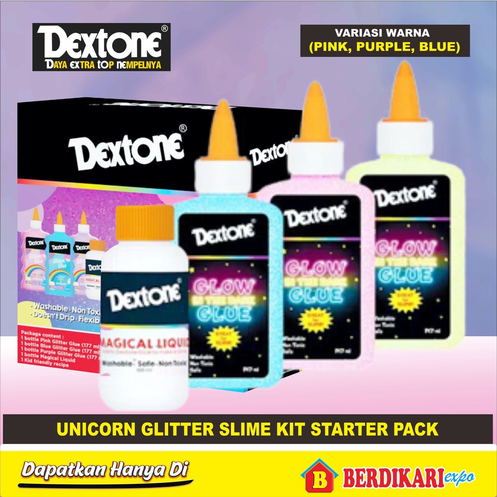 Jual DEXTON UNICORN GLITTER SLIME KIT STARTER PACK | Shopee Indonesia