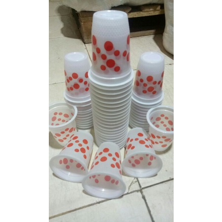 Jual isi 50pcs cup bola2 180ml / Gelas bola merah | Shopee Indonesia