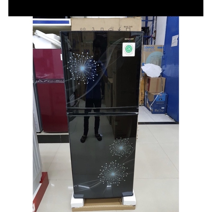 Jual Kulkas Sharp 2 pintu sharp 317MG glass door low watt | Shopee ...