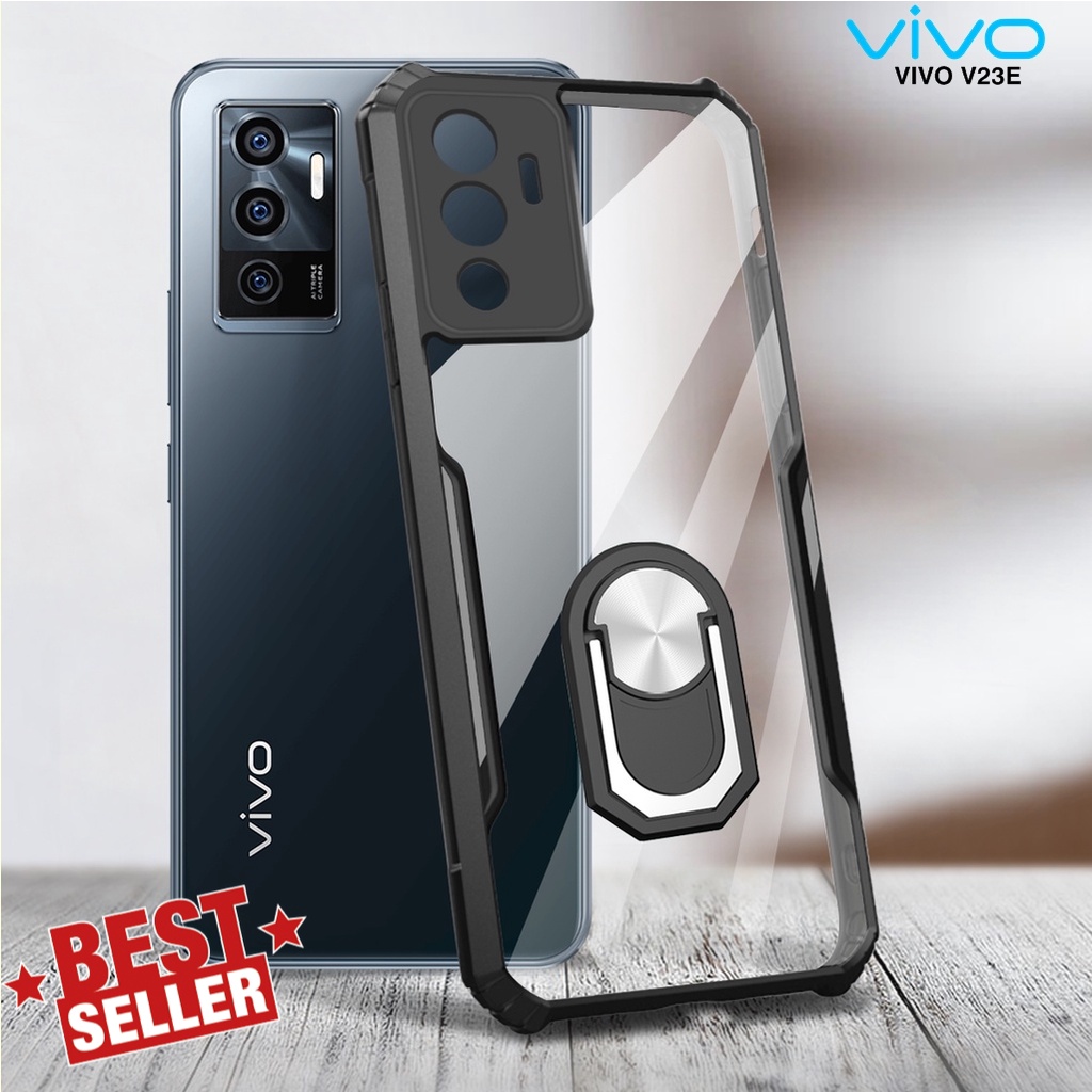 Jual Case Vivo V23e XUNDD i-Ring Standing Transparan CLEAR Armor Bumper | Shopee Indonesia