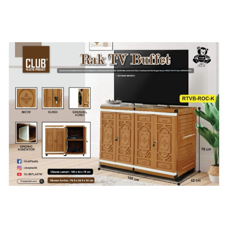 Jual CLUB Rak Buffet Tanpa Kaca/ Lemari Rak Meja Tv Pajangan Plastik ...