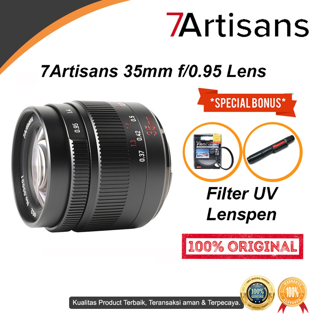 Jual Lensa 7Artisans 35mm f0.95 Mark II Lens for Fujifilm X 7 Artisan ...