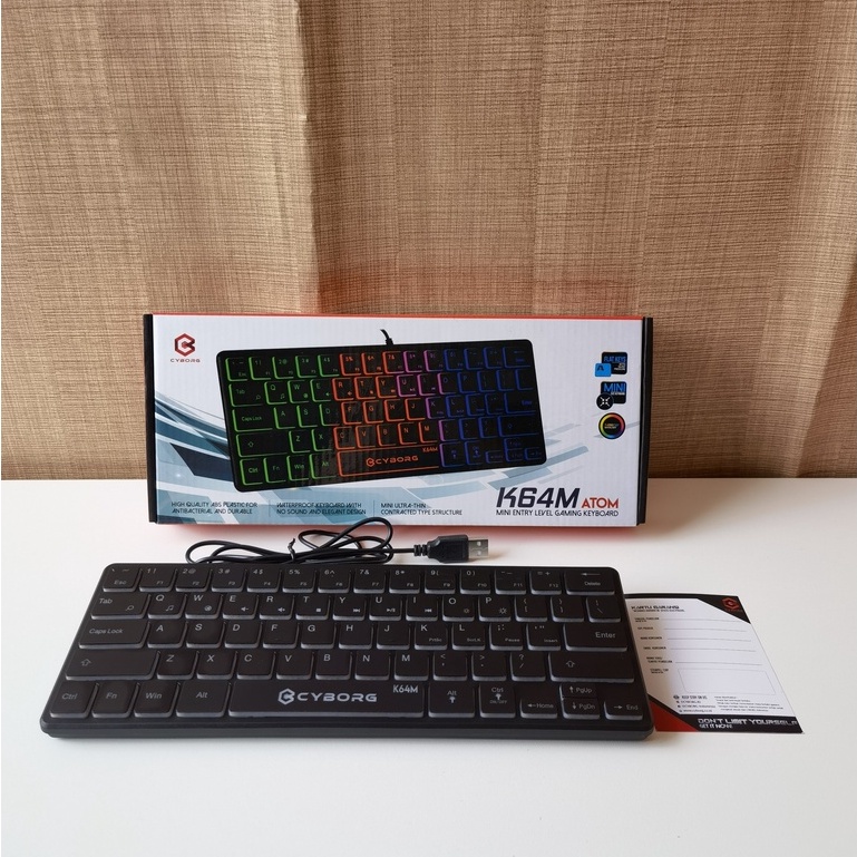 Jual Cyborg Atom Mini Ultra Thin Entry Level Gaming Keyboard (K64M ...