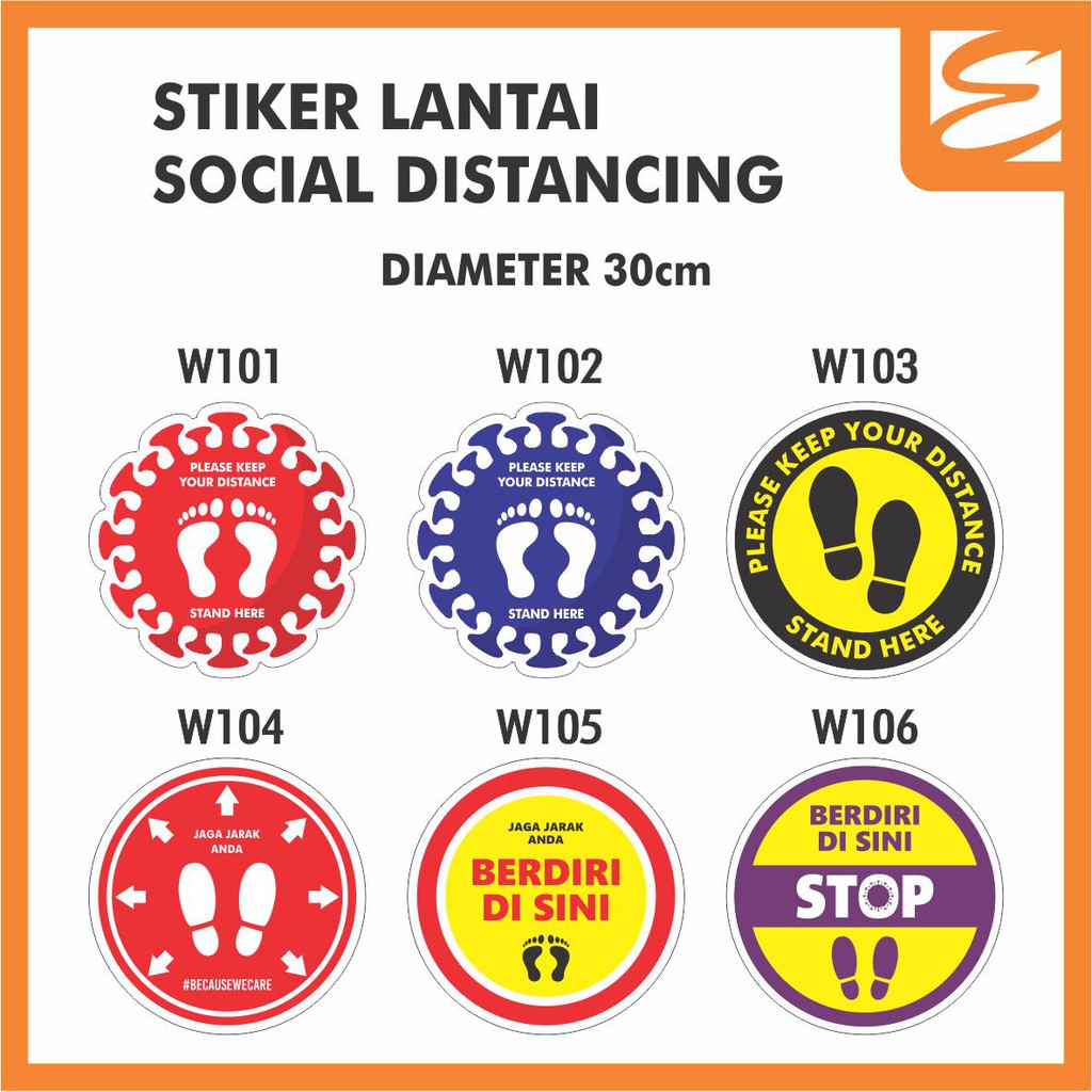 Jual Stiker Lantai Jaga Jarak - batas antrian - social distancing ...