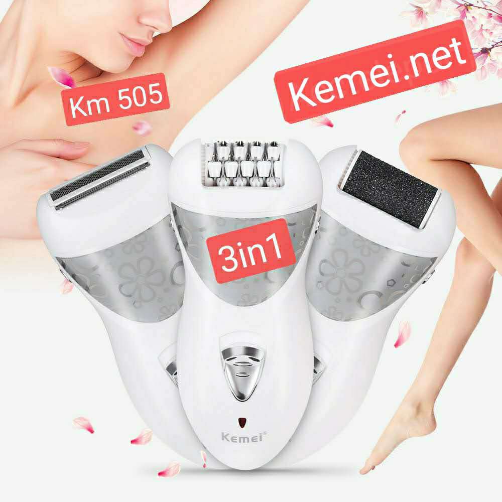 Jual Kemei KM - 505 3 in 1 Electric Rechargeable Cordless Epilator Shaver | Shopee Indonesia