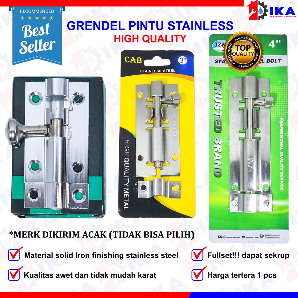 Jual TERMURAH Grendel Stainless Stanlis Tebal Selot Pintu Selot Jendela ...