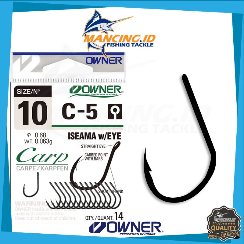 Jual Owner C-5 (Iseama With Eye) 53265 Hook Pancing Kail Made in Japan | Shopee Indonesia