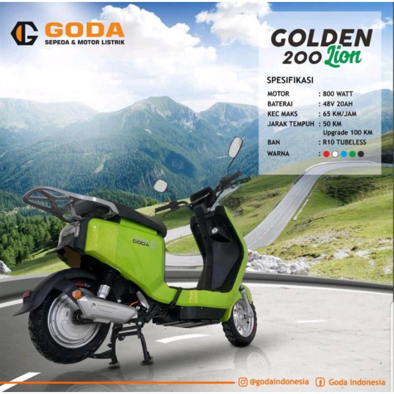 Jual Motor Listrik New Goda Scoopy Golden Lion 200 Ready Stock Bukan U ...