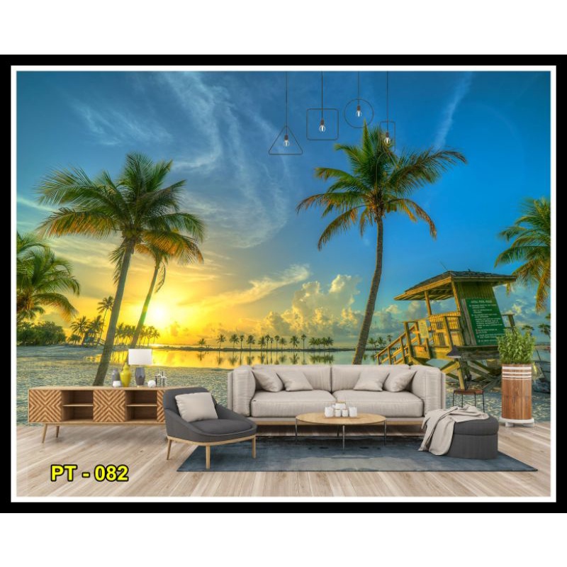Jual WALLPAPER DINDING CUSTOM 3D WALLPAPER NATURE SUNSET PANTAI ...