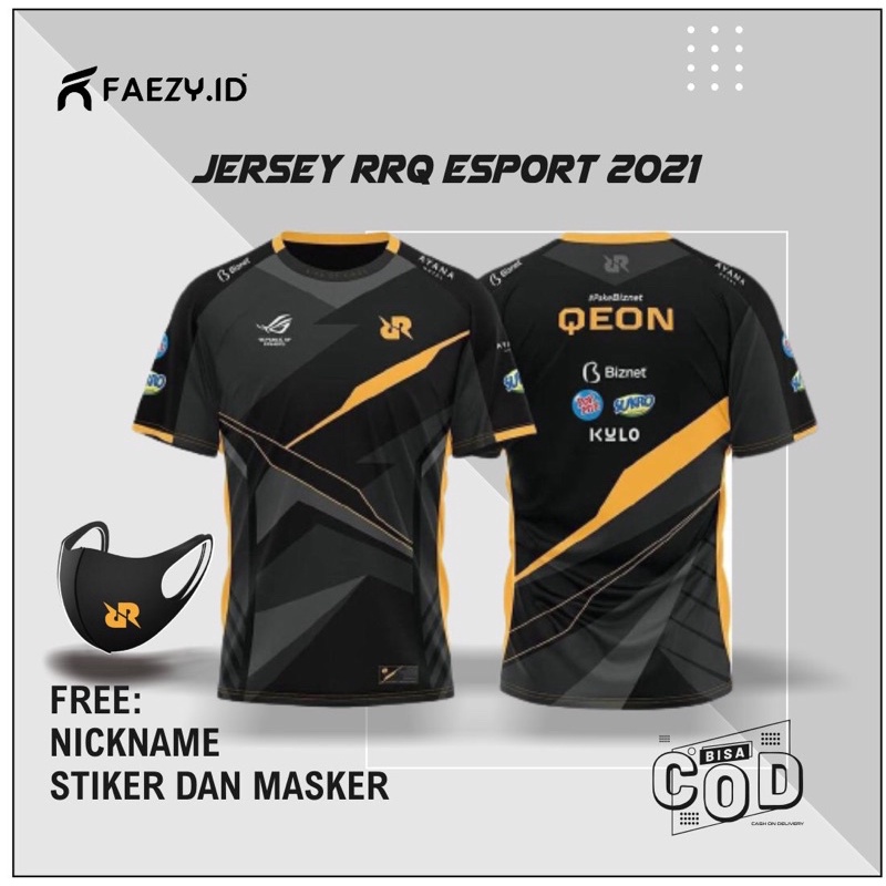 Jual JERSEY RRQ 2021 FREE NICKNAME \ MASKER & STICKER | Shopee Indonesia