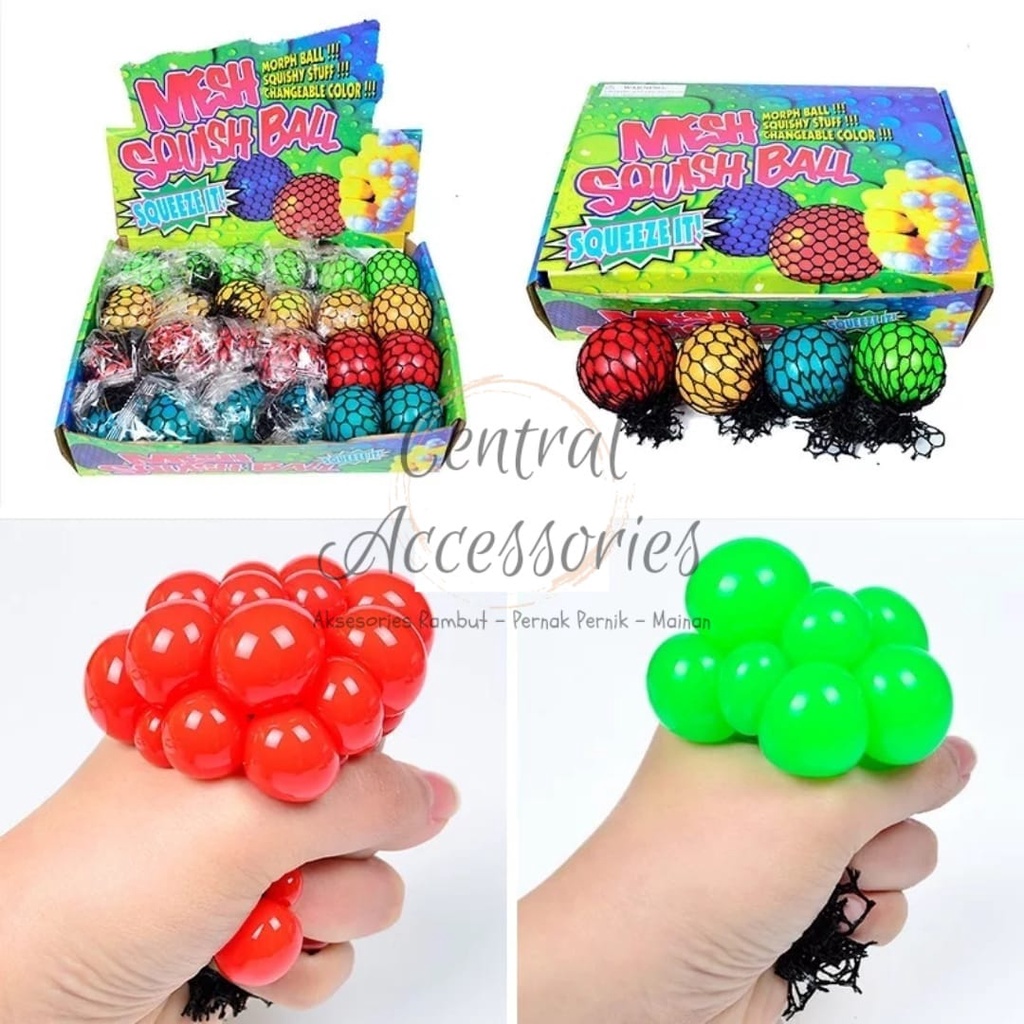 Jual [CT] SQUISH BALL / MAINAN ANTI STRESS BOLA ANGGUR / SQUISHY MESH ...