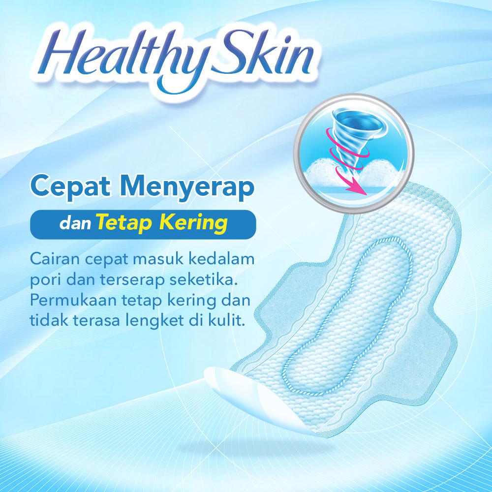 Jual Laurier Healthy Skin Pembalut Wanita Day Irritation Free 25cm Wing ...